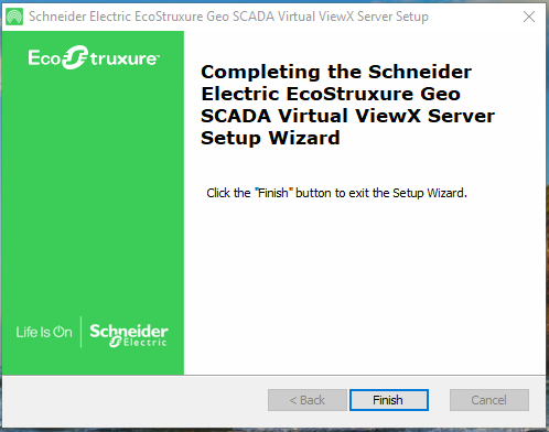 Geo SCADA Expert Installation Guide - Virtual ViewX Server Setup Wizard (Installing the Virtual ...